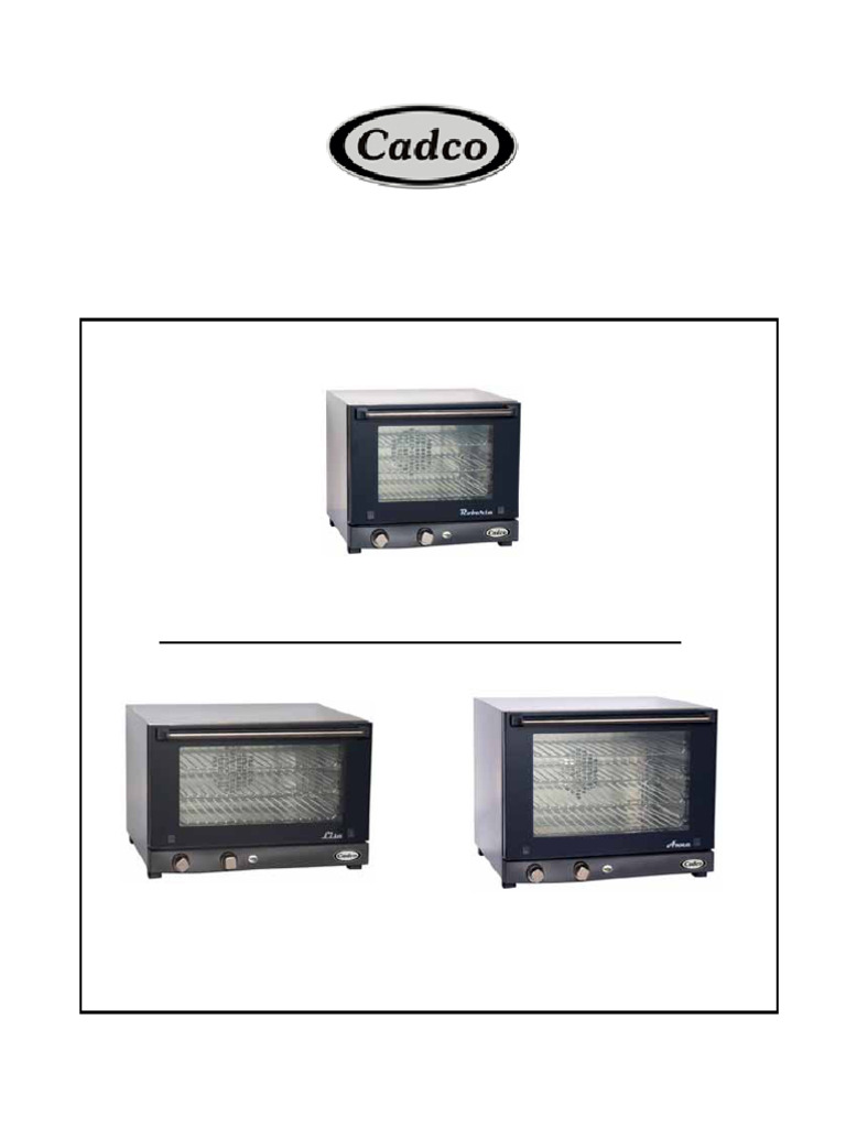 Cadco Convection Oven User Manual | PDF | Baking | Oven