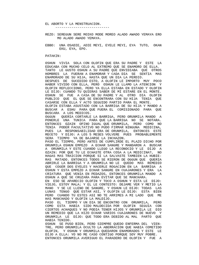 El Aborto y La Menstruacion | PDF