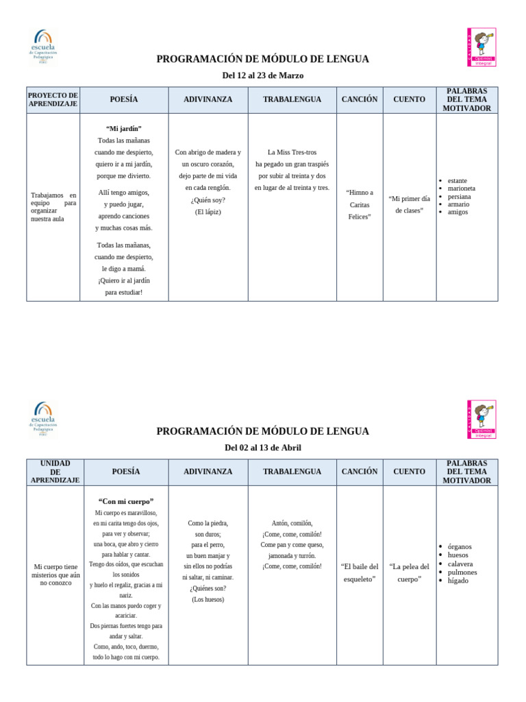 2018-Programación de Módulo de Lengua. | PDF | Residuos | Reciclaje