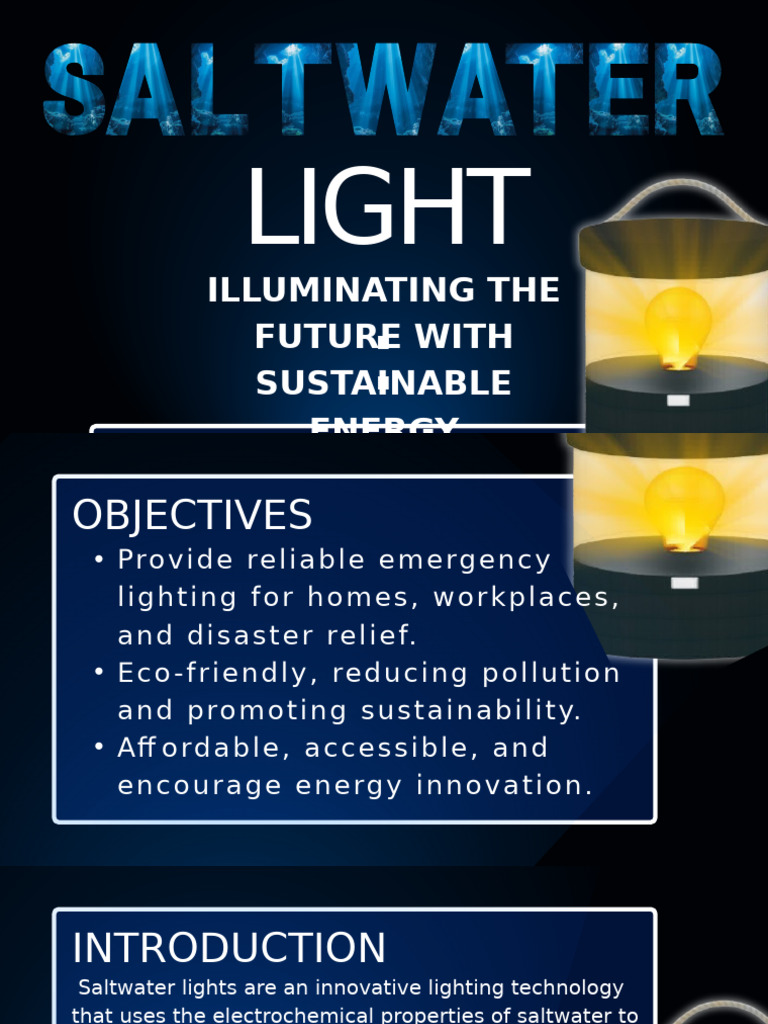 Saltwater Light Illuminating The Future With Sustainable Energy | PDF ...