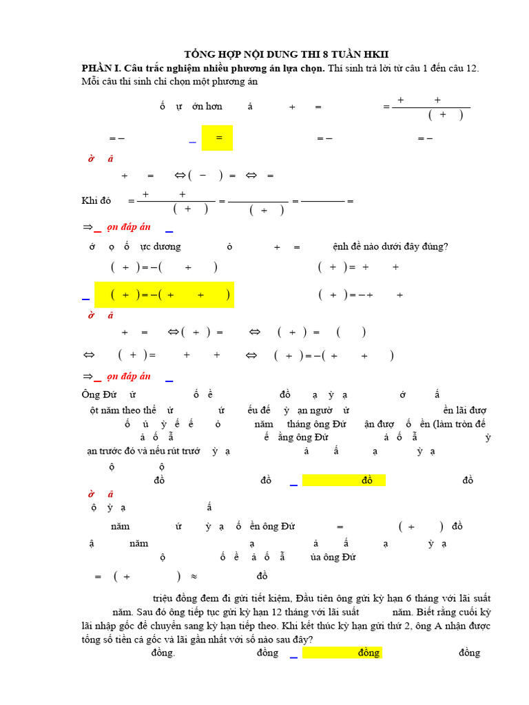 TỔNG-HỢP-NỘI-DUNG-THI-8-TUẦN-HKII-KHỐI-11 | PDF