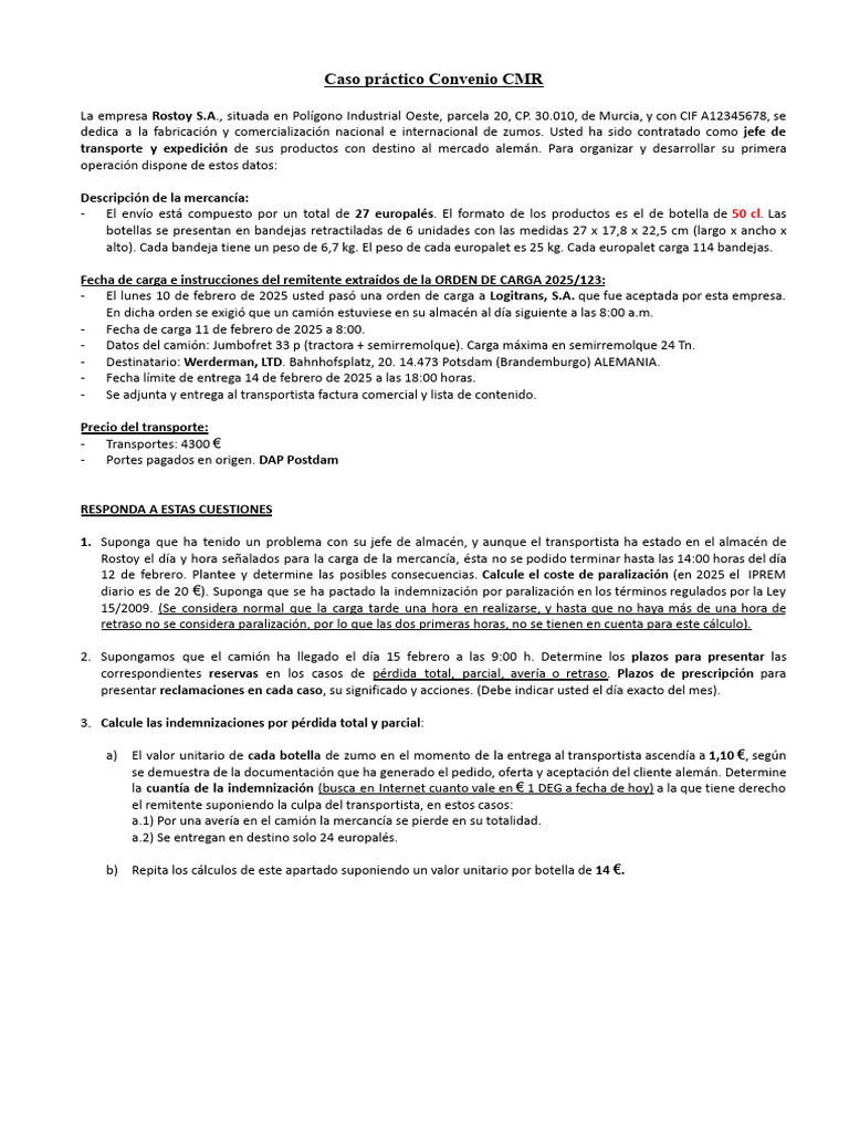 Caso Pr-Ctico Convenio CMR | PDF