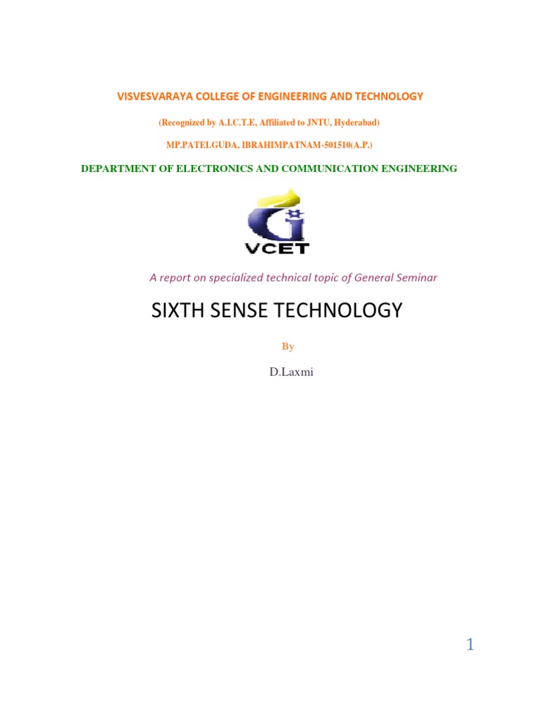 Sixth Sense REPORT | PDF | Camera | Software