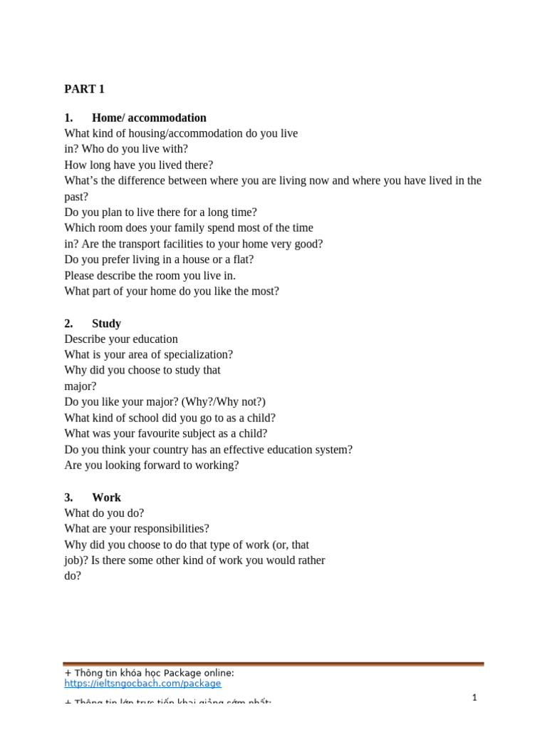 IELTS Speaking Topics and Tips | PDF
