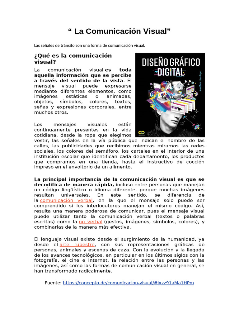 Comunicación Visual y sus Tipos | PDF | Comunicación | Infografia