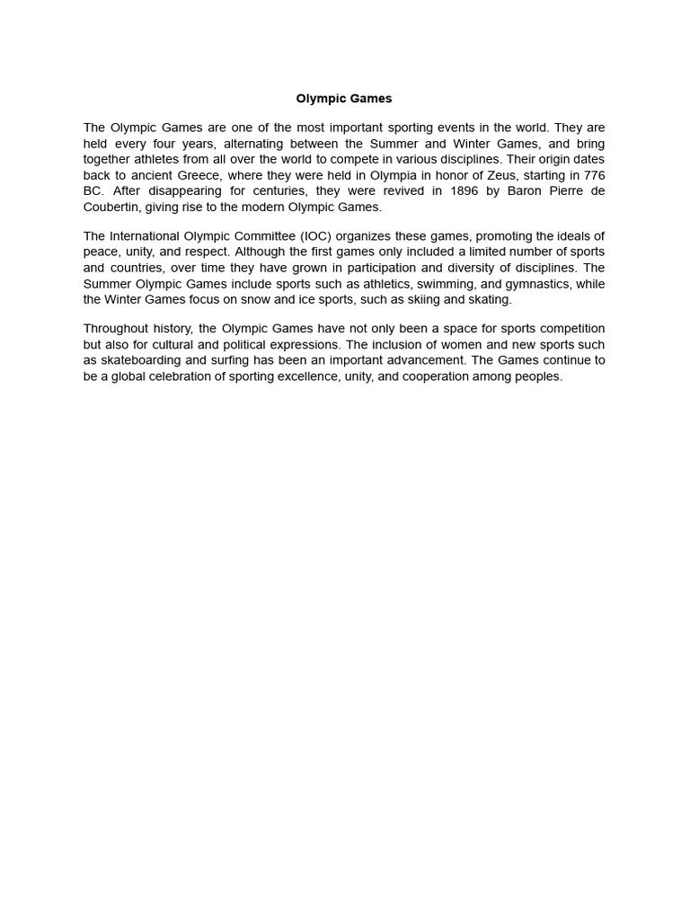 Lectura Estudiantes - Olympic Games | PDF