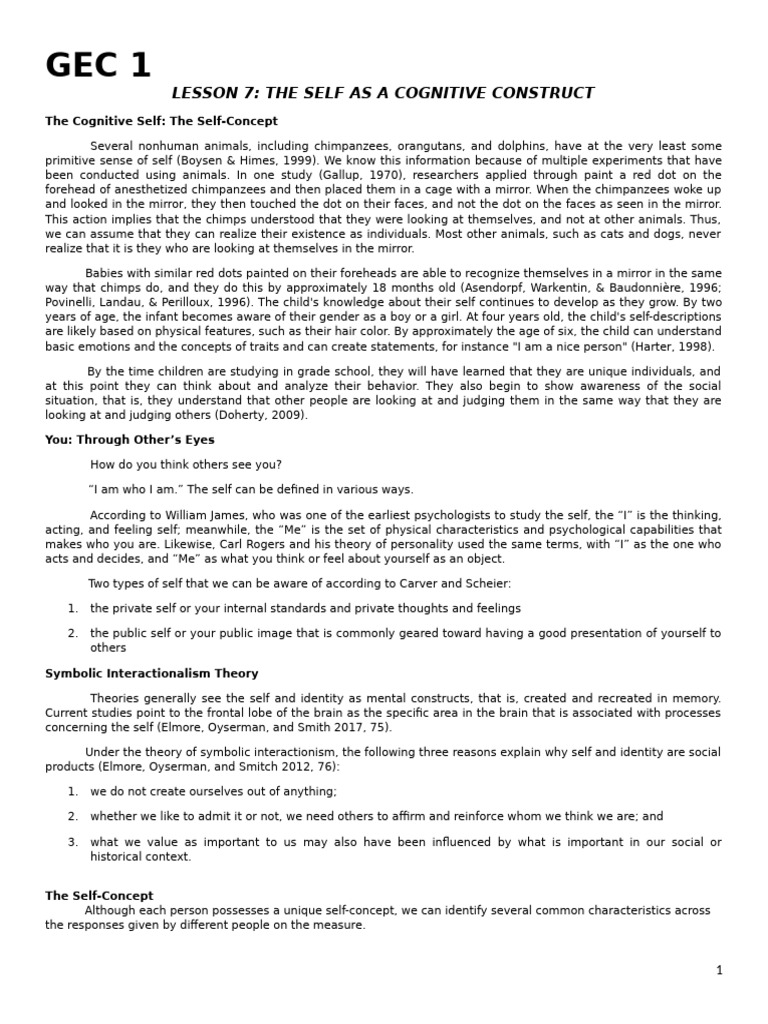 GEC 1 (7-11) | PDF | Self Concept | Confucianism