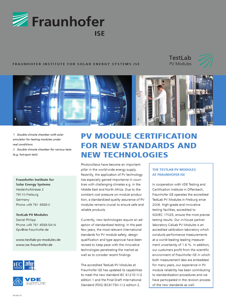 iec Flyer - PV Module Certification en | PDF | Photovoltaics | Solar Panel