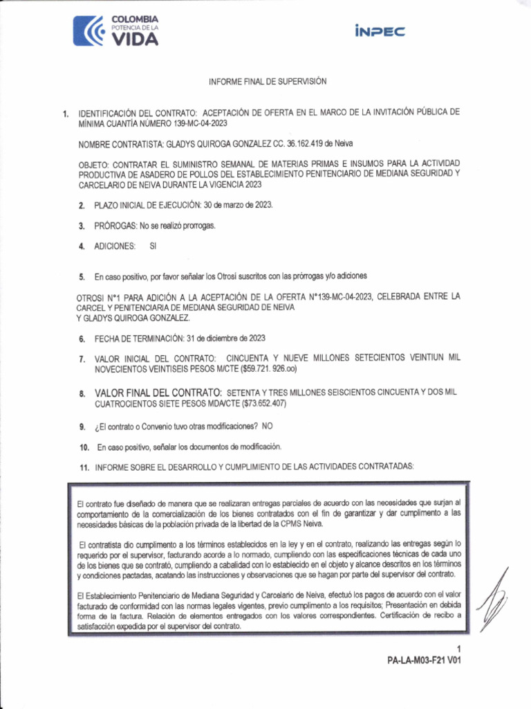 Informe de Supervision Final | PDF