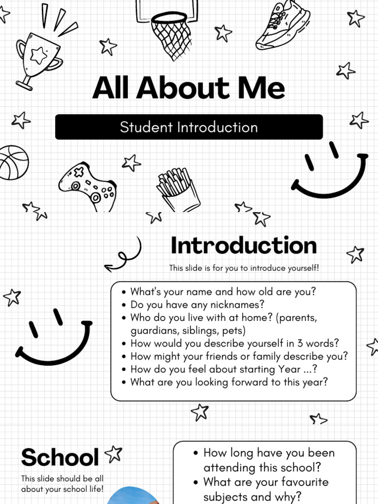 All About Me: Student Introduction | PDF