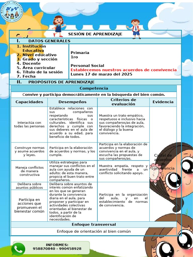 Acuerdos para la convivencia en aula | PDF | Salón de clases | Aprendizaje