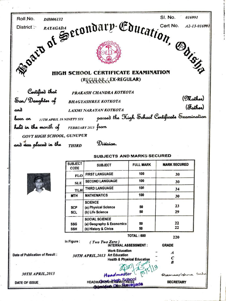 10TH CERTIFICATE - Compressed | PDF | Science