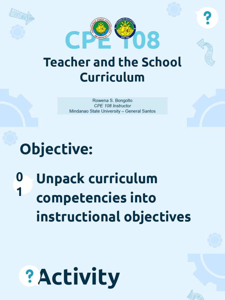 CPE-108-LESSON-7.pptx | PDF | Learning | Curriculum