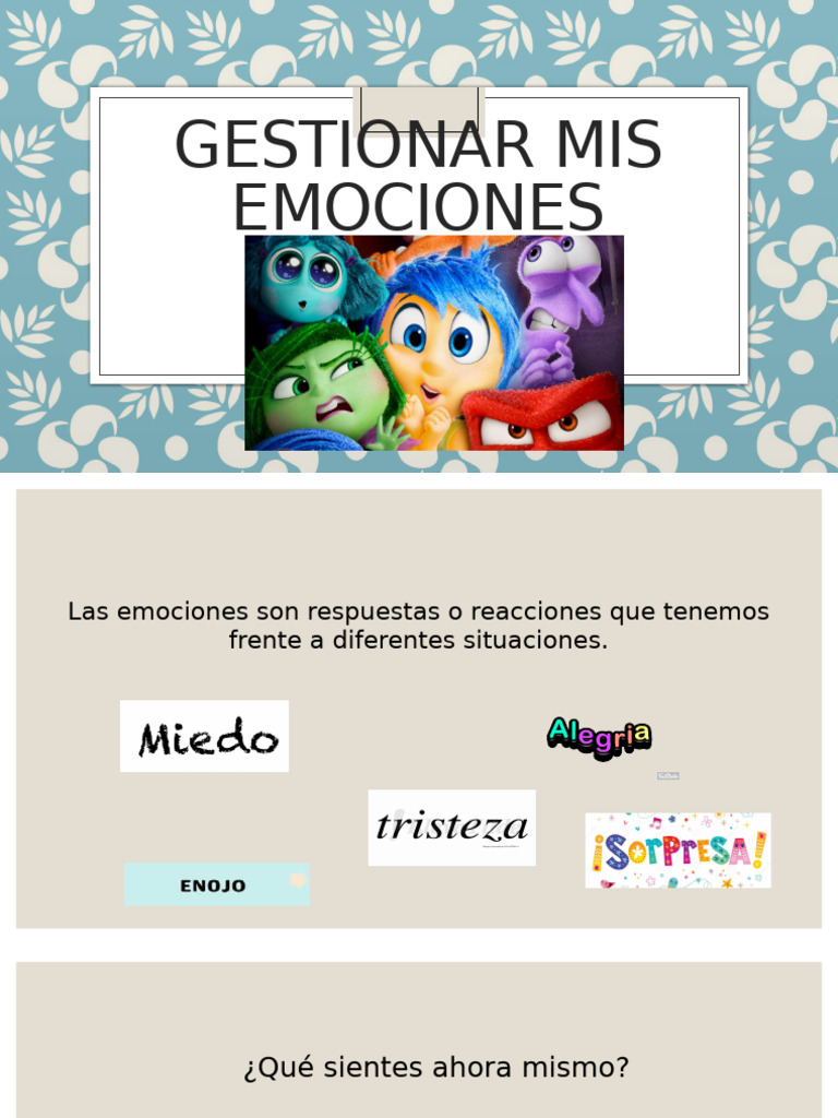 Gestionar Mis Emociones | PDF | Las emociones | Felicidad