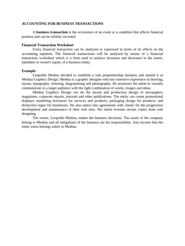 Recording Business Transactions | PDF | Graphic Design | Graphics