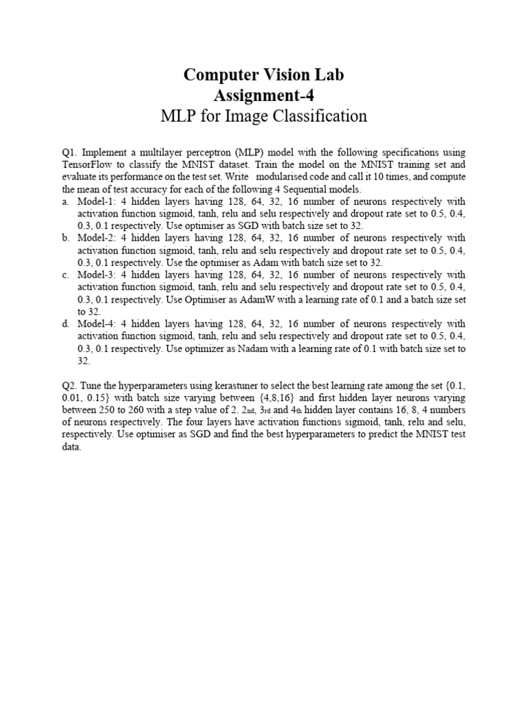 Assignment-5 MLP | PDF