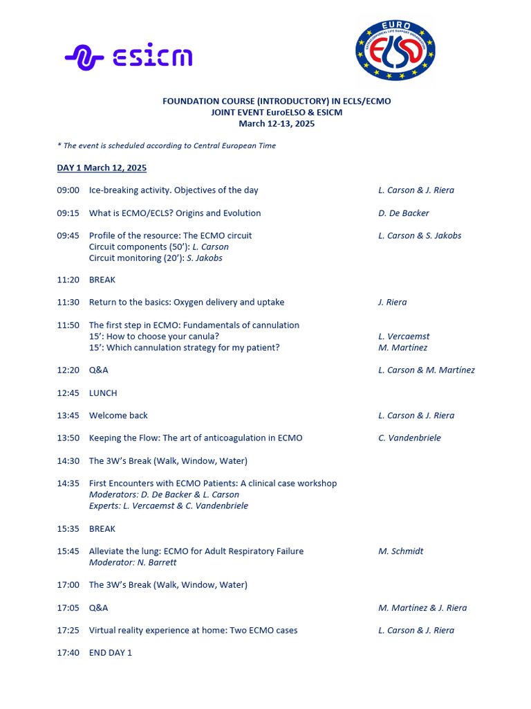 ECMO Foundation Course 2025 Overview | PDF | Medical Specialties | Surgery