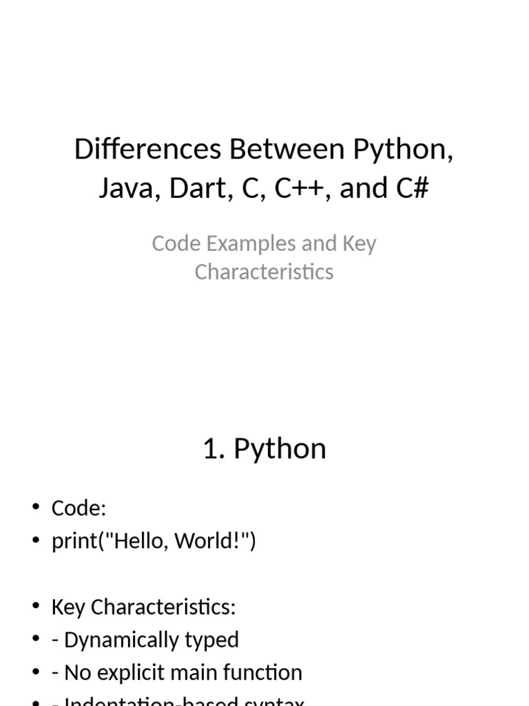 Programming Languages Comparison 2 | PDF