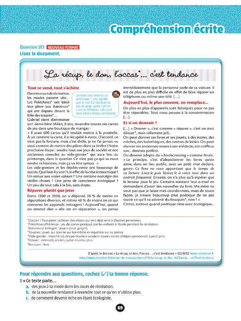 DELF B1 - CE - Texte 2 | PDF