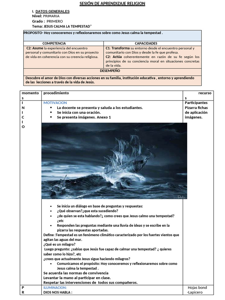 jesus calma la tempestad | PDF