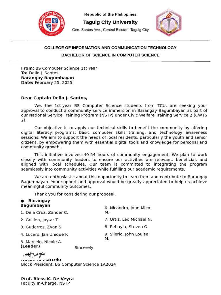 NSTP Proposal and Waiver Format | PDF
