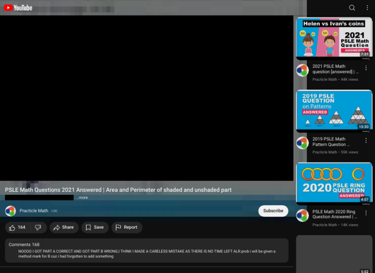 PSLE Math Questions 2021 Answered Area and Perimeter of Shaded and ...