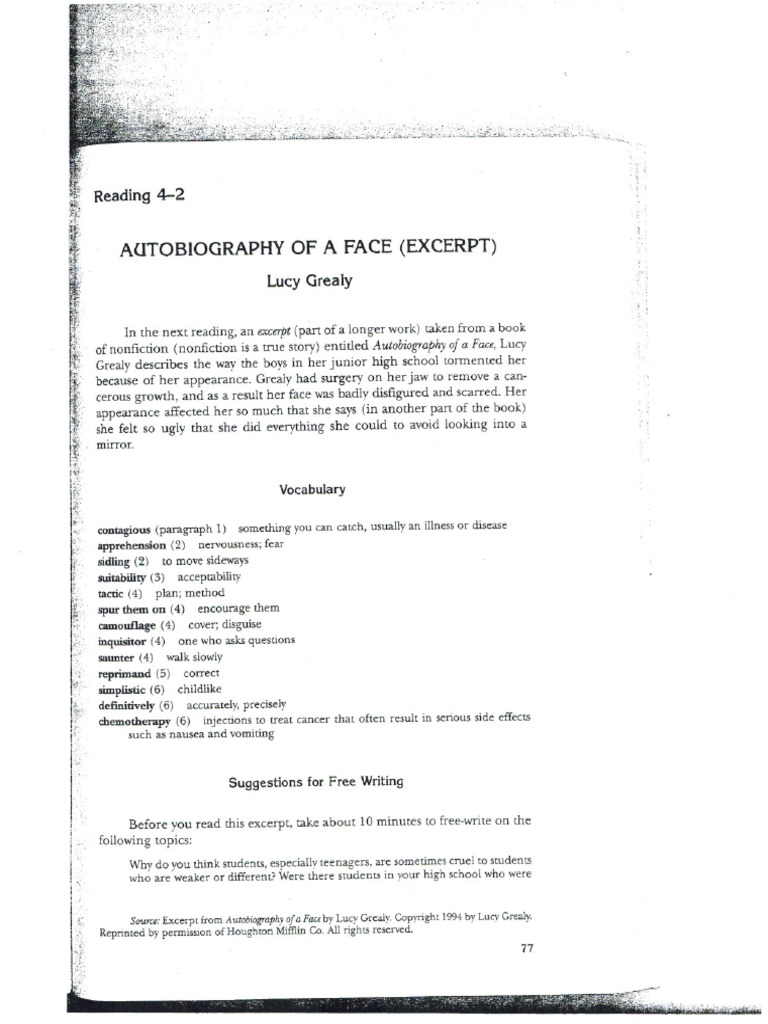 Autobiographyofa Face | PDF