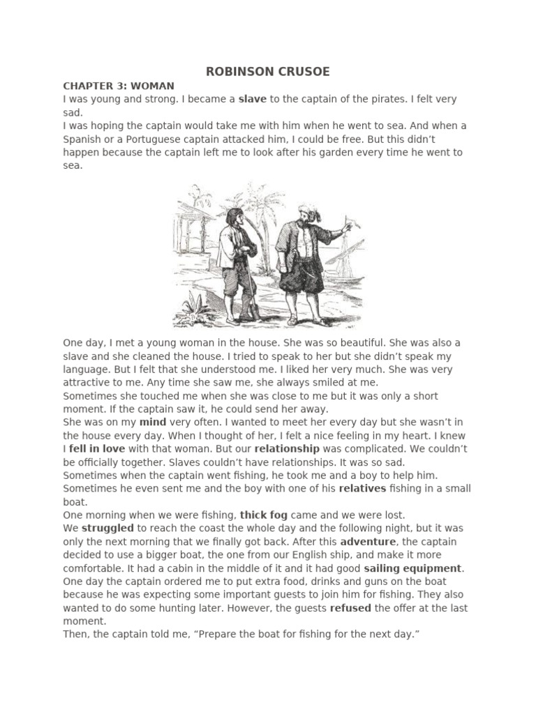 Robinson Crusoe: Chapter 3 Summary | PDF
