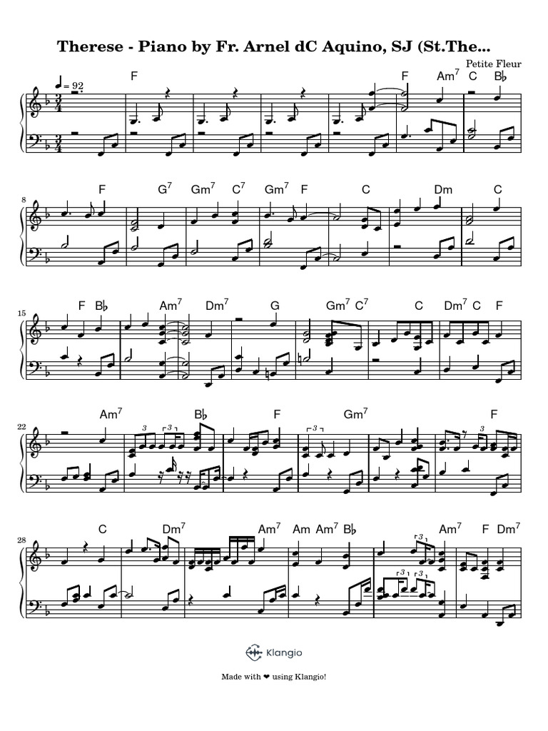 Therese - Piano by Fr. Arnel DC Aquino, SJ (ST - Therese Quotes & 3rd ...