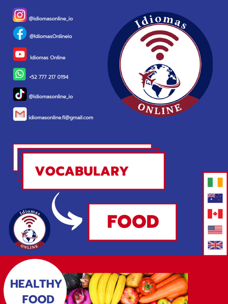 Healthy Food Vocabulary: Fruits & Vegetables | PDF