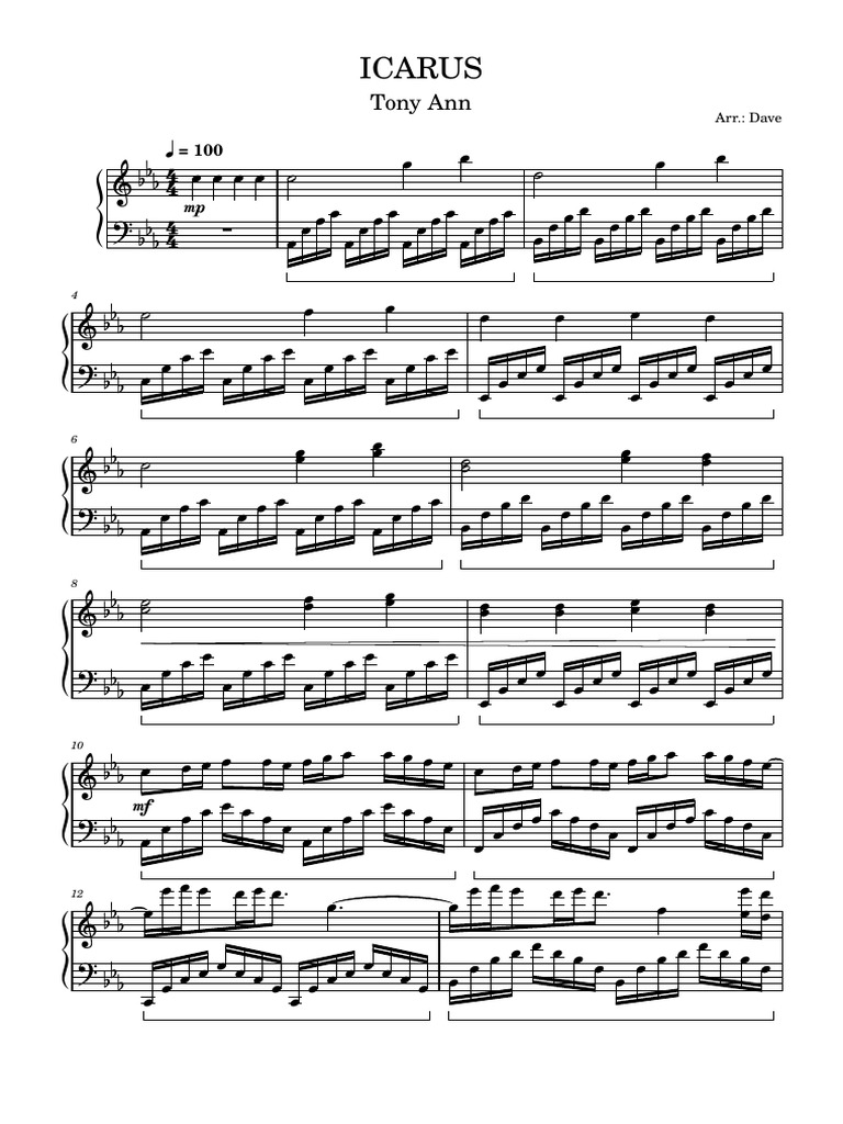 Icarus Arrangement by Dave Tony Ann | PDF