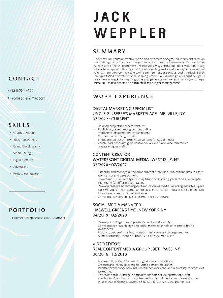 Jack Weppler: Digital Marketing Expert | PDF