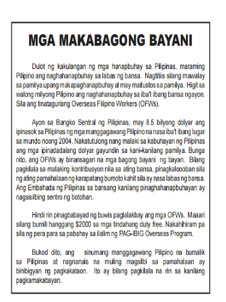 Mga Makabagong Bayani | PDF