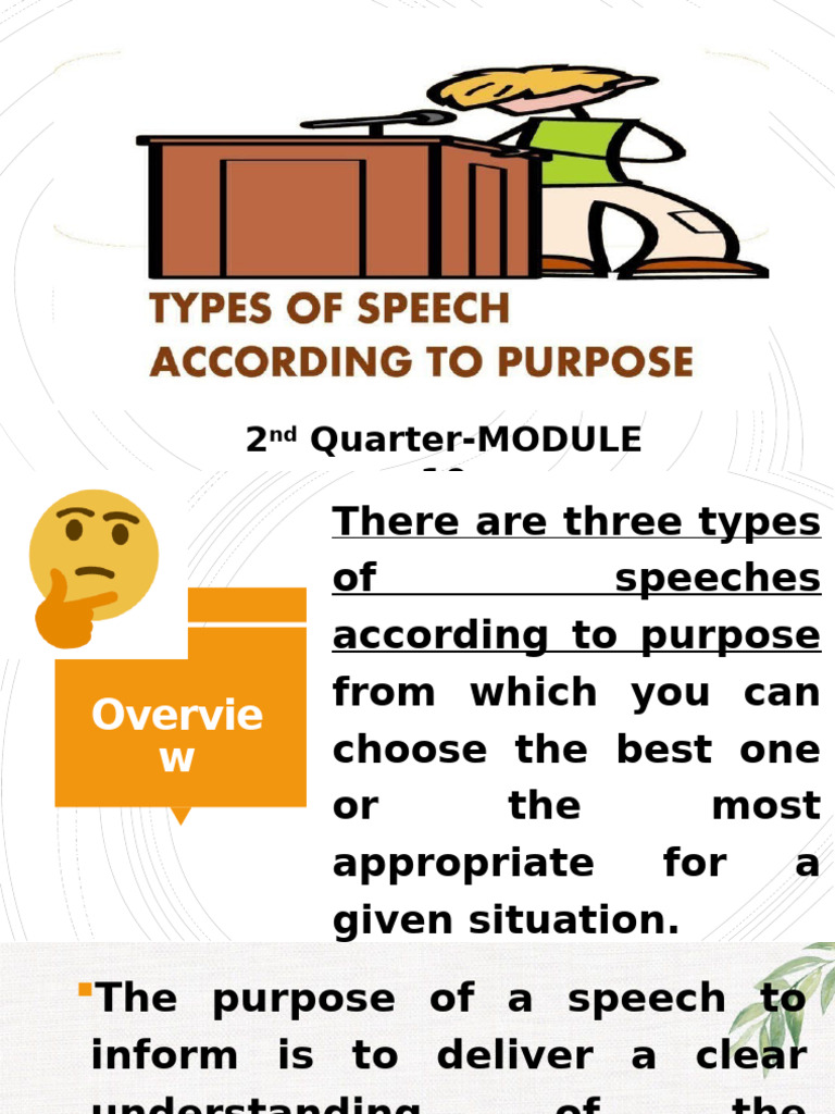 Types of Speeches Explained | PDF | Rhetoric | Psychology