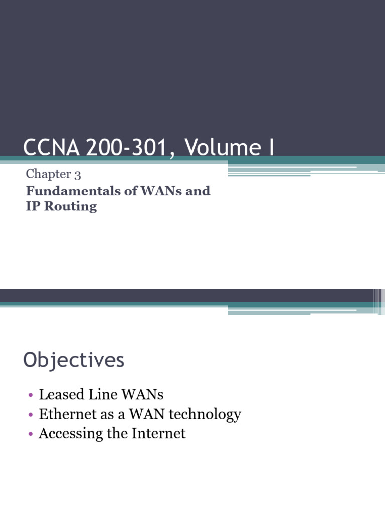 Fundamentals of WANs and IP Routing | PDF