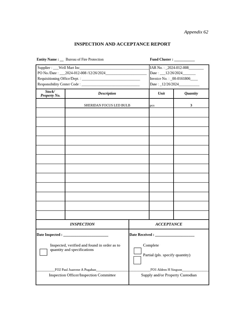Appendix 62 - IAR 2024-12-008 | PDF