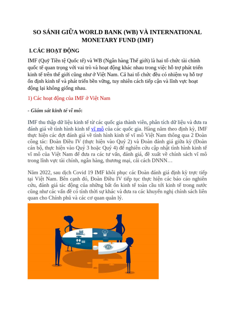 SO SÁNH GIỮA WB và IMF | PDF