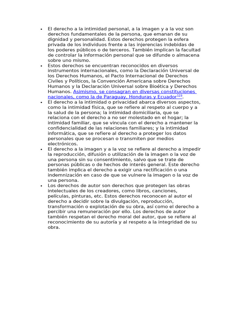 El Derecho A La Intimidad Personal | PDF