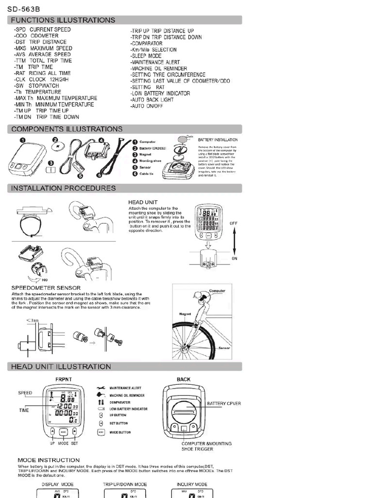 Manual de Instruções Sunding SD-563A (2 Páginas) | PDF