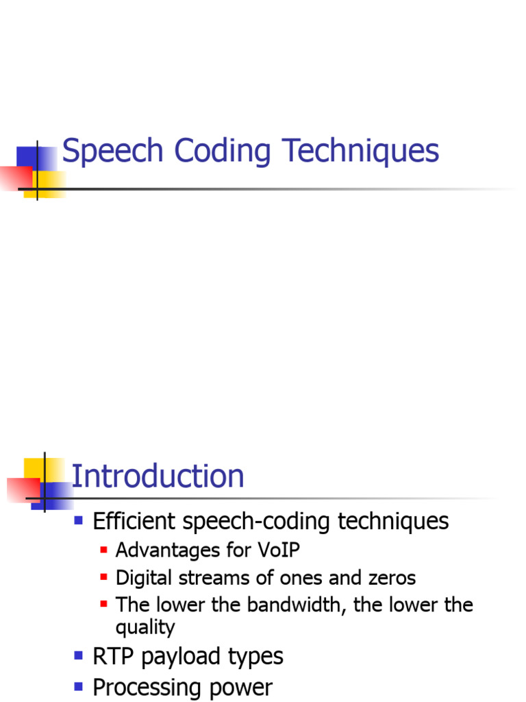 Speech Coding Techniques | PDF | Codec | Data Compression