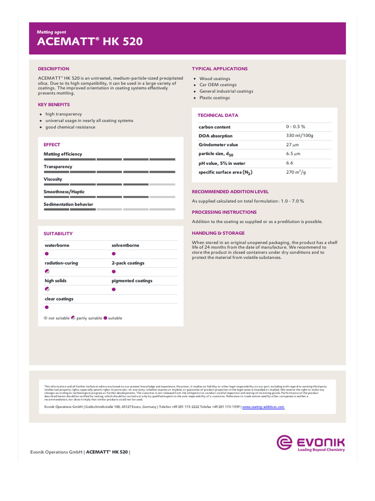 ACEMATT HK 520 TDS EN EN TDS PV 52050587 en GB WORLD | PDF | Physical Sciences | Materials