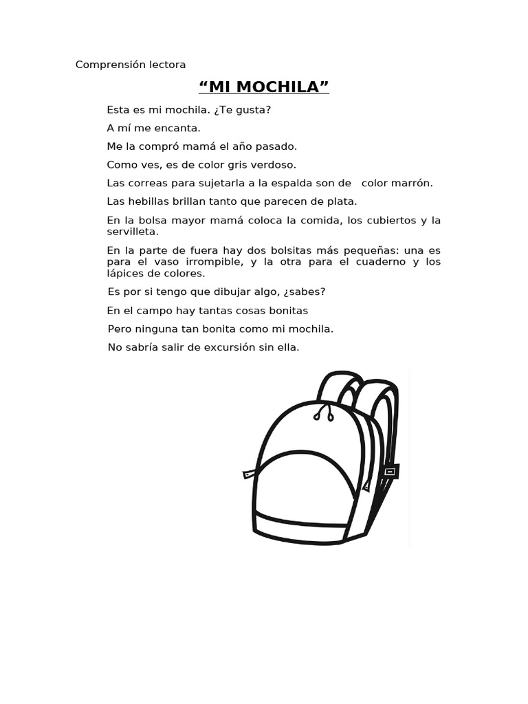 Mi mochila: descripción y uso | PDF