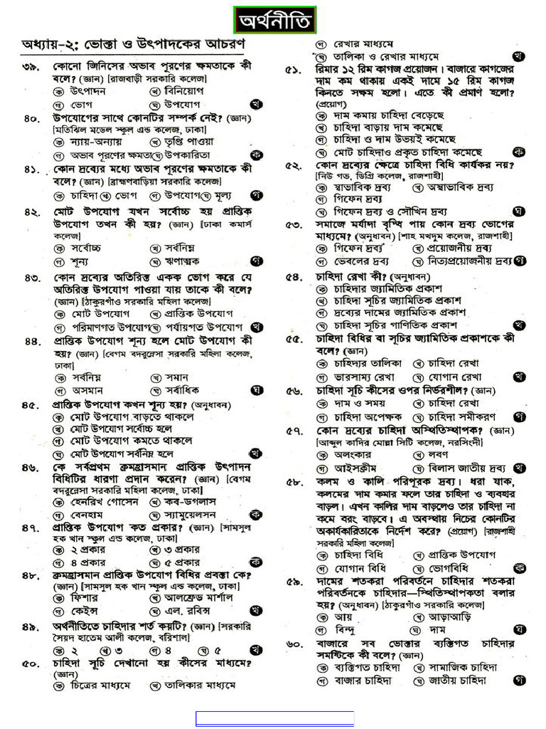 Consumer and Producer Economics HSC | PDF