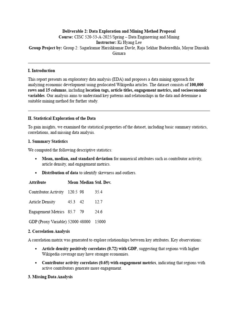 HU14 CISC 520 Deliverable 2 Data Exploration and Mining Methods Proposal KA1 80%3 (1) | PDF ...