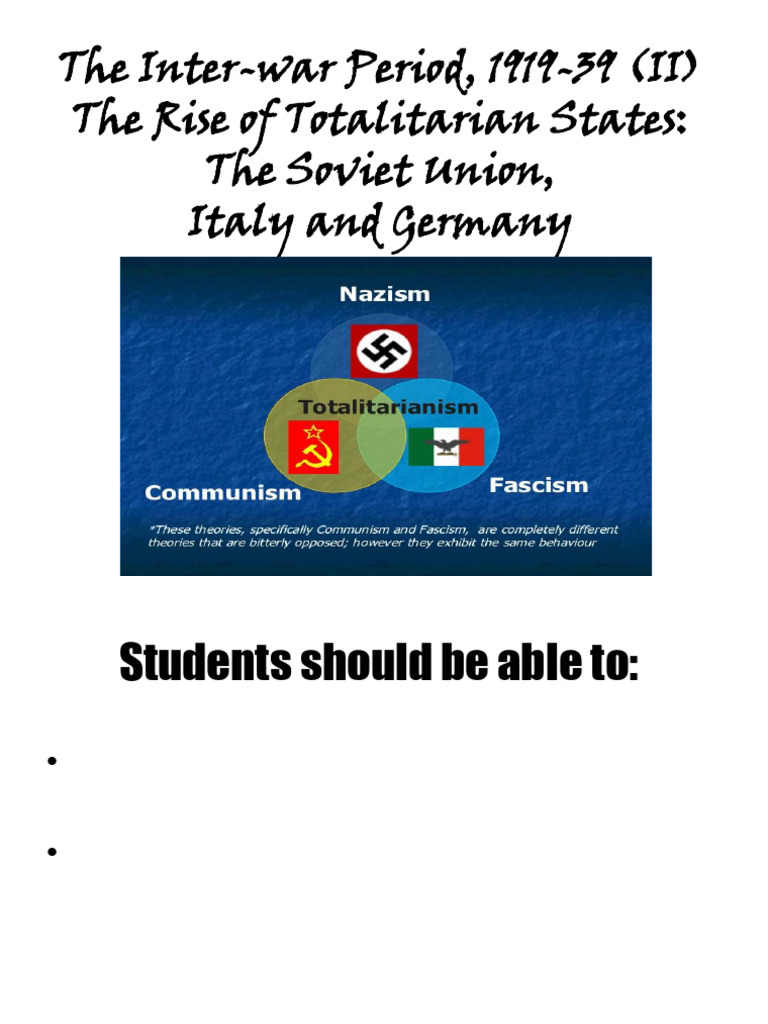 Lecture 5 - Totalitarian States | PDF | Nazi Germany | Fascism