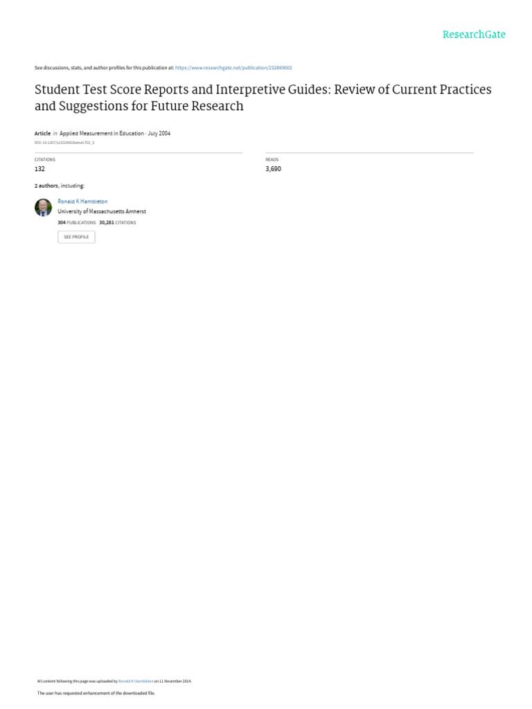 Student Test Score Reports and Interpretive Guides | PDF | No Child ...