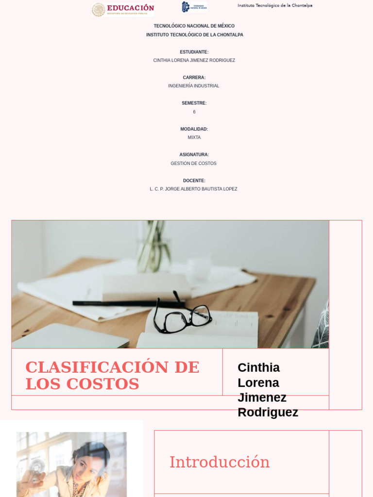 Clasificación de Los Costos_ Jimenez Rodriguez Cl | PDF | Contabilidad de costos | Costo