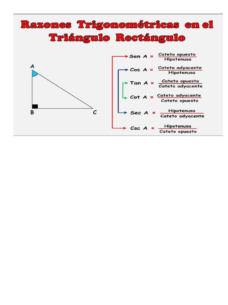 Razones Trigonométricas en Un Triángulo Rectángulo | PDF