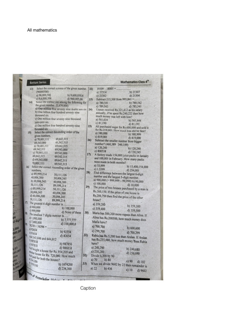 Math class 4 file 2 | PDF