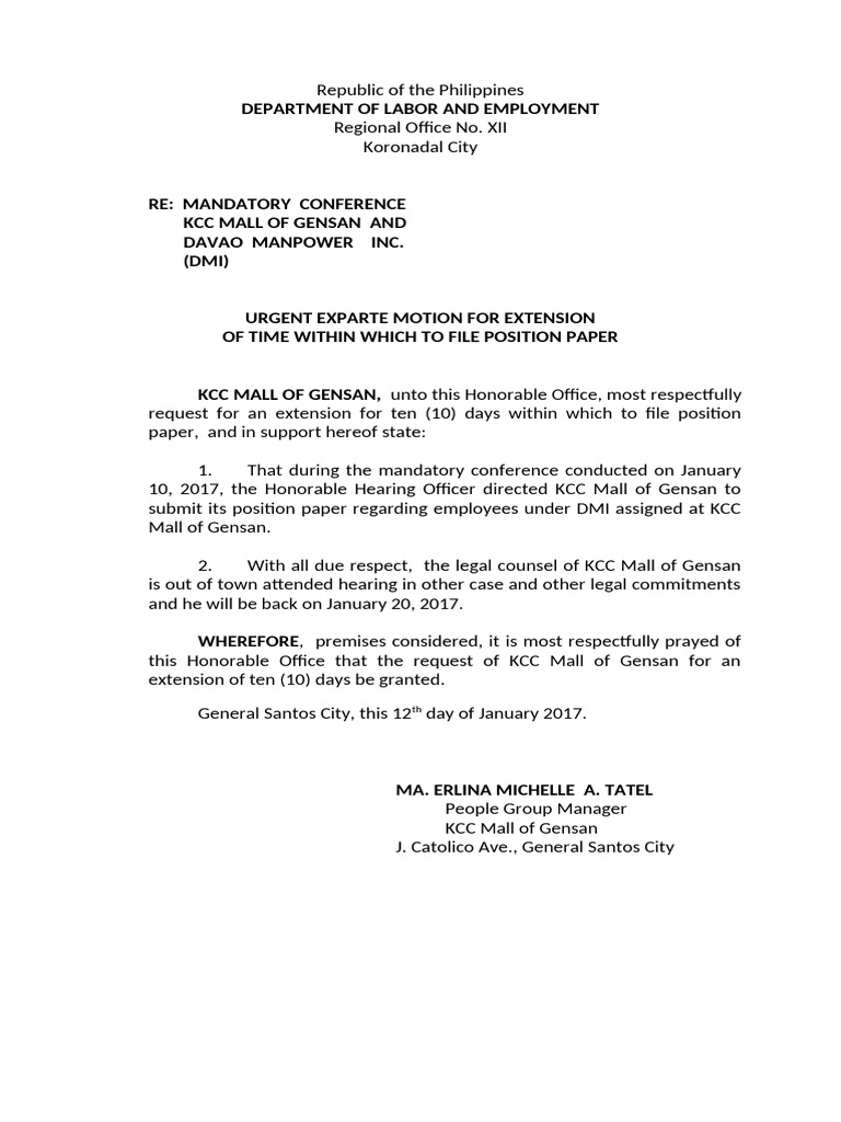 Motion For Extension of Time | PDF